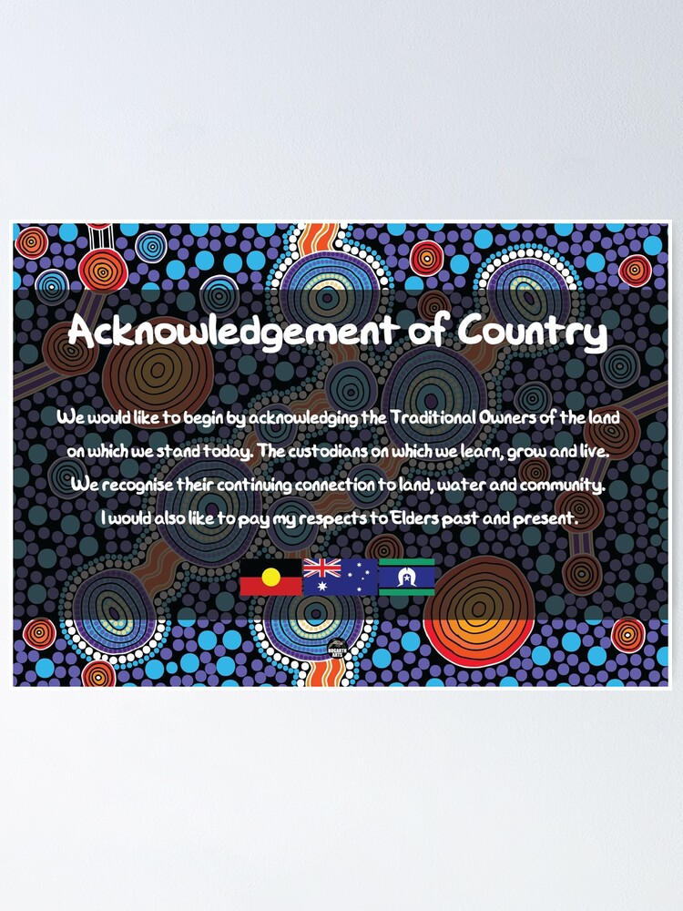 "Acknowledgement of Country - Authentic Aboriginal Art" Poster for Sale ...