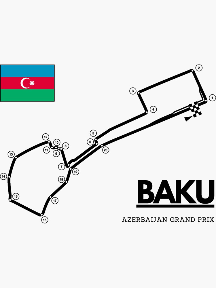"Baku F1 Track Azerbaijan" Sticker by DuongHuong | Redbubble
