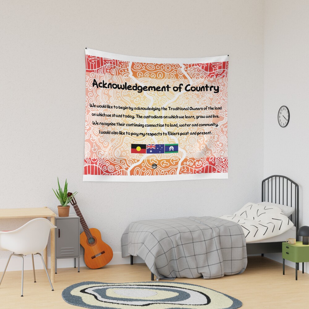"Acknowledgement of Country - Authentic Aboriginal Art" Sticker for ...