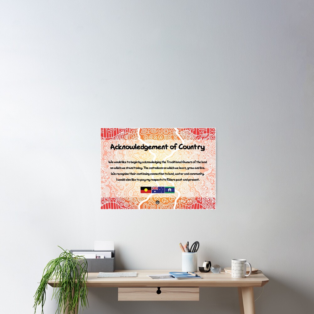 "Acknowledgement of Country - Authentic Aboriginal Art" Poster for Sale ...