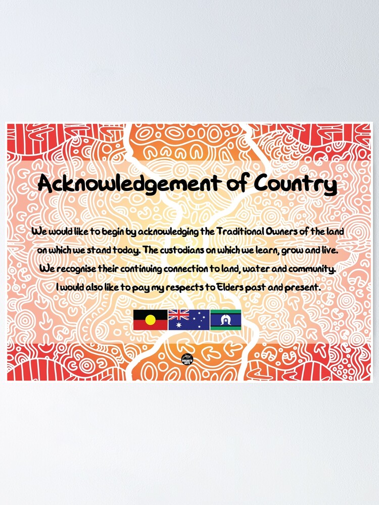 "Acknowledgement of Country - Authentic Aboriginal Art" Poster for Sale ...