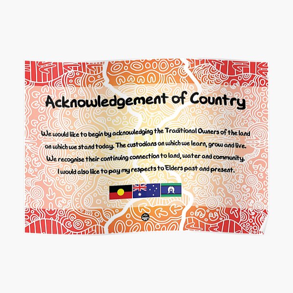 "Acknowledgement of Country - Authentic Aboriginal Art" Poster for Sale ...