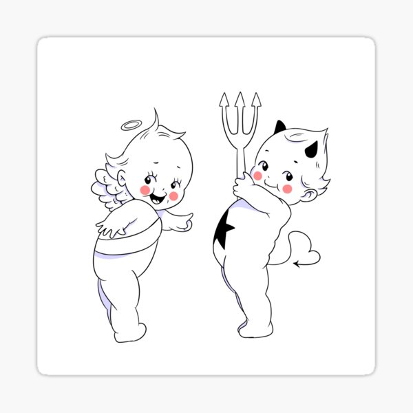 "kewpie angel and devil baby" Sticker by baby-katt | Redbubble