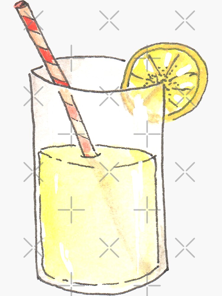 "Lemonade Watercolor Illustration Sticker" Sticker for Sale by kimBLiSS ...