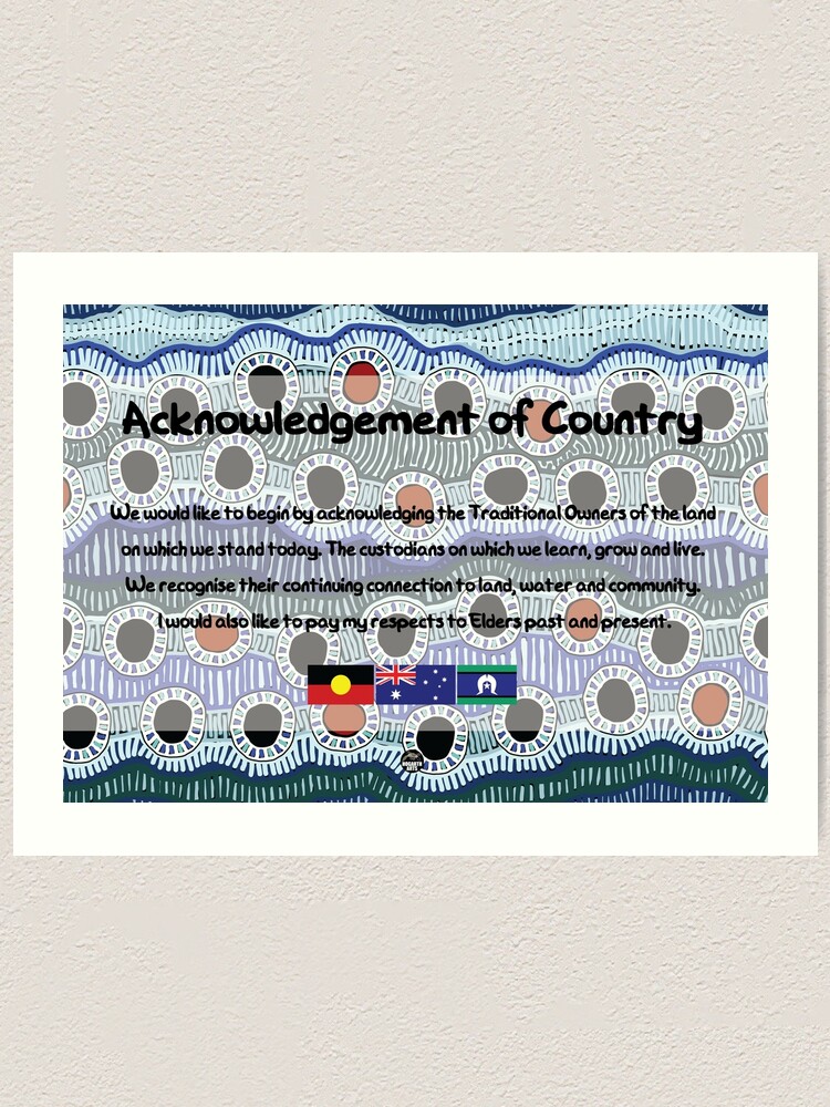 "Acknowledgement of Country - Authentic Aboriginal Art" Art Print for ...