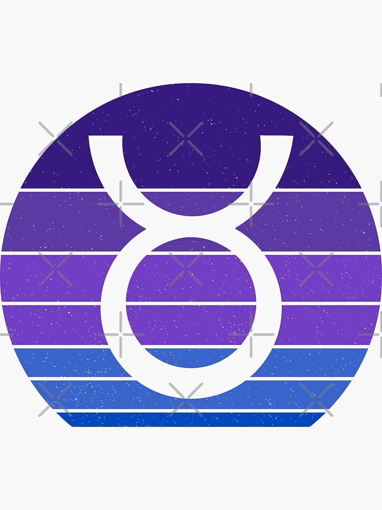Pegatina «retro Tauro Galaxia Zodiaco Estrella Signo Símbolo De