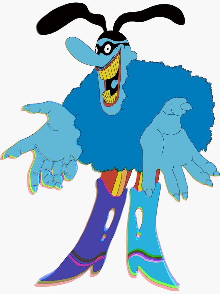 "Blue Meanie" Sticker for Sale by Granger Krajca | Redbubble