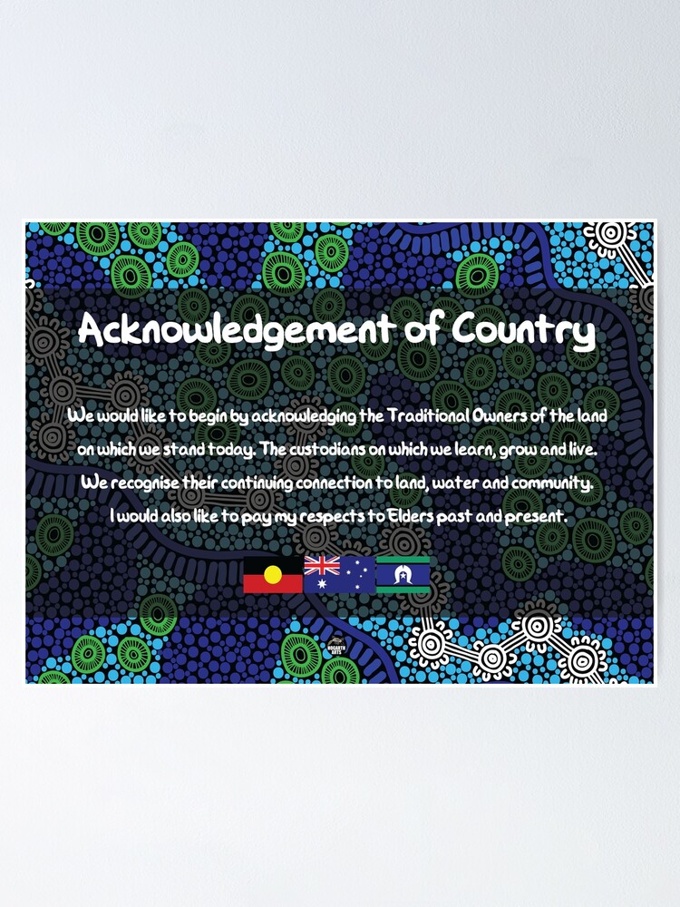 "Acknowledgement of Country - Authentic Aboriginal Art" Poster for Sale ...