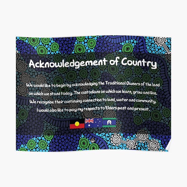 "Acknowledgement of Country - Authentic Aboriginal Art" Poster for Sale ...