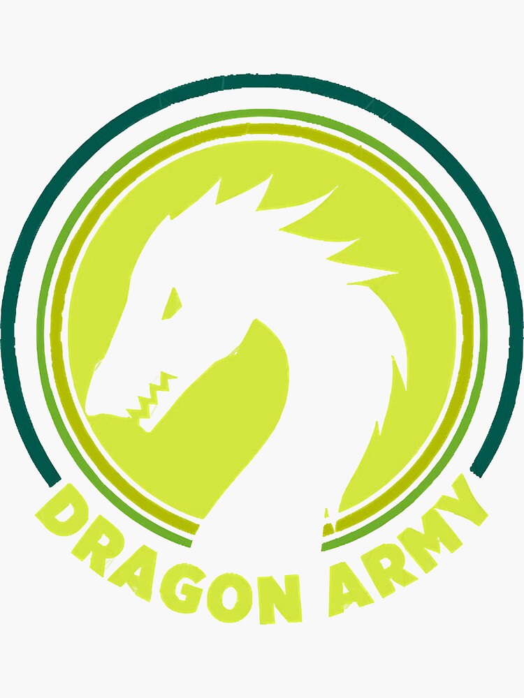 "Dragon Army Green Logo " Sticker for Sale by JenniferHa6776 | Redbubble