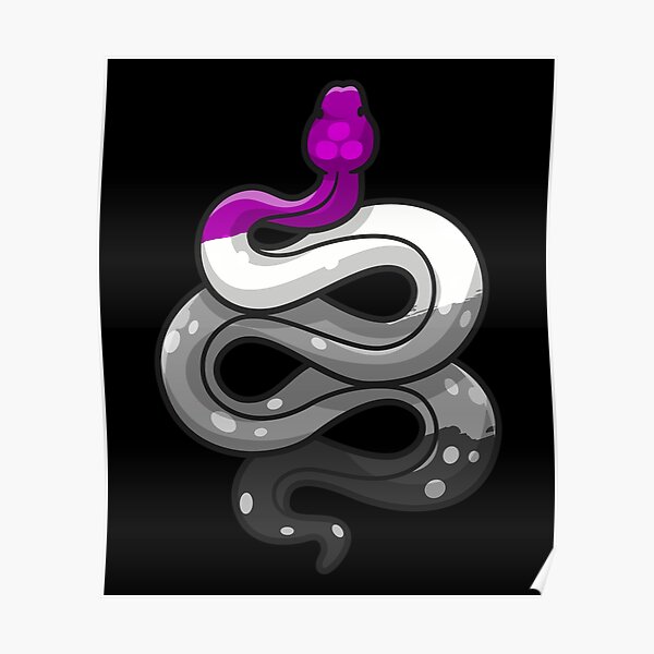 "Asexual Pride Snake Ace Pride Flag Colors LGBT Reptile Lover" Poster ...