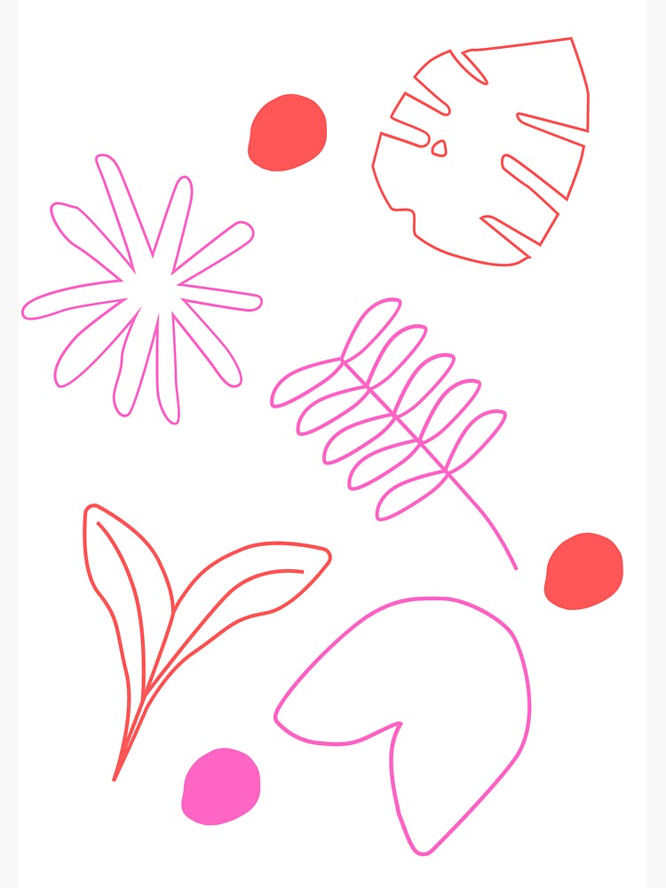 "Pink Line Art" Sticker by AthenaMDesigns | Redbubble