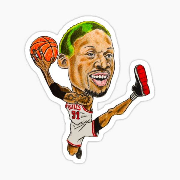 "Rodman Caricature" Sticker for Sale by NishaJanelle7 | Redbubble