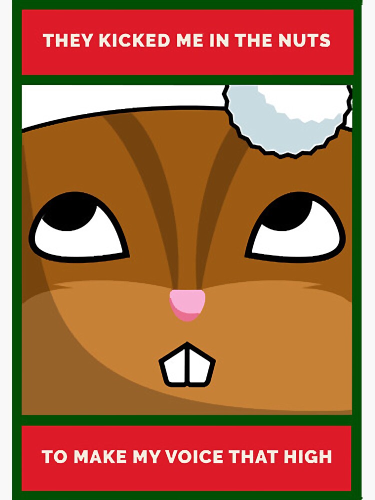 "They Kicked Me in the Nuts... Grumpy Xmas Chipmunk " Sticker for Sale ...