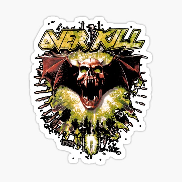 "Overkill Band" Sticker for Sale by scrollxmouse | Redbubble