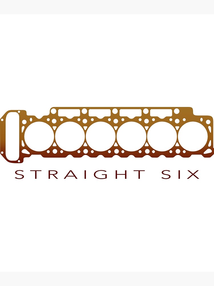 "Straight Six 6 Cylinder V6 Motor Six Engine Sticker" Poster by ...
