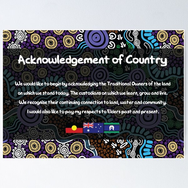 "Acknowledgement of Country - Authentic Aboriginal Art" Poster for Sale ...