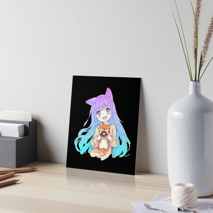"anime donut fox " Art Board Print by Hahatoonn | Redbubble