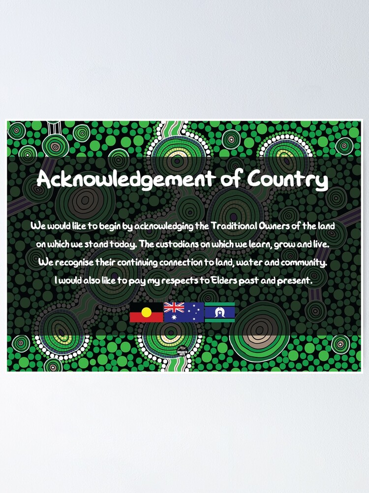 "Acknowledgement of Country - Authentic Aboriginal Art" Poster for Sale ...