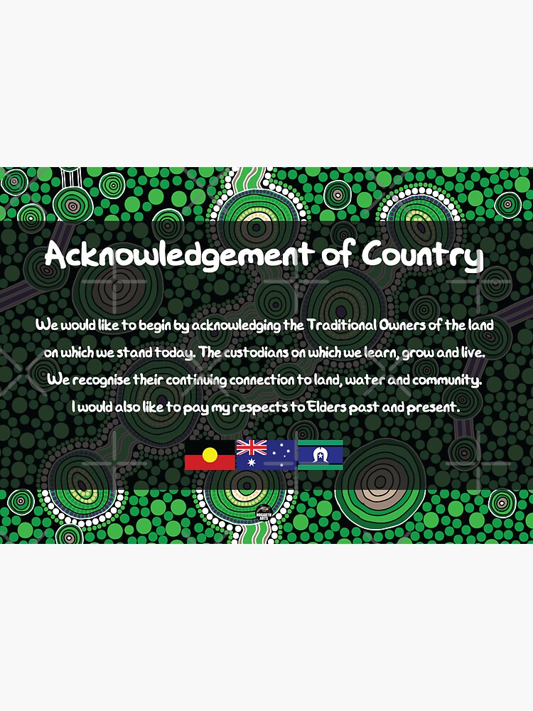 "Acknowledgement of Country - Authentic Aboriginal Art" Sticker for ...