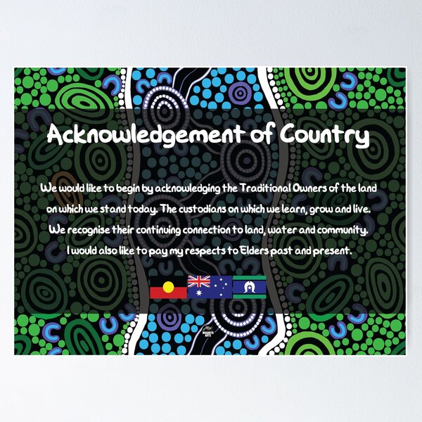 "Acknowledgement of Country - Authentic Aboriginal Art" Poster for Sale ...