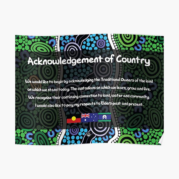 "Acknowledgement of Country - Authentic Aboriginal Art" Poster for Sale ...