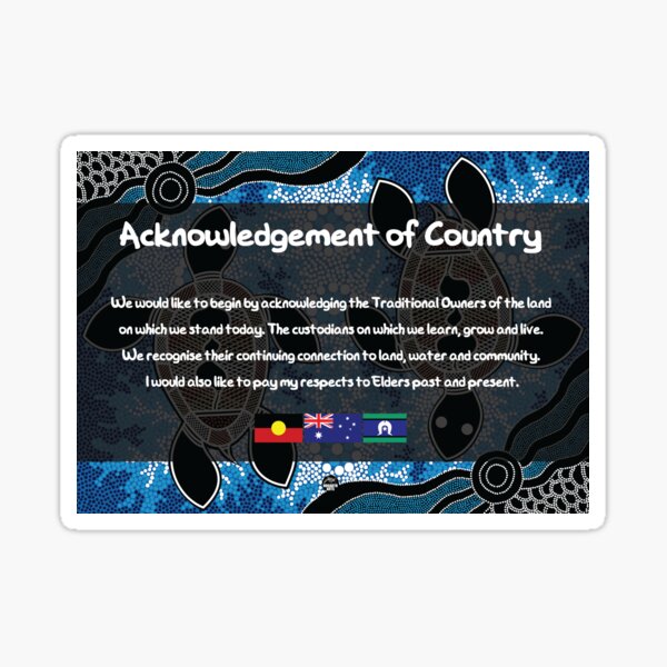 "Acknowledgement of Country - Authentic Aboriginal Art" Sticker for ...
