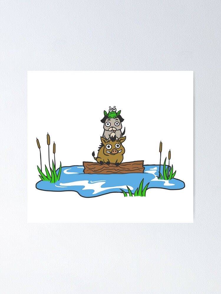 "Frog on Dog on Hog on Log in Bog" Poster for Sale by Nicole Mule ...