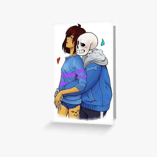 "Sans hugs Frisk" Greeting Card for Sale by Funbun | Redbubble