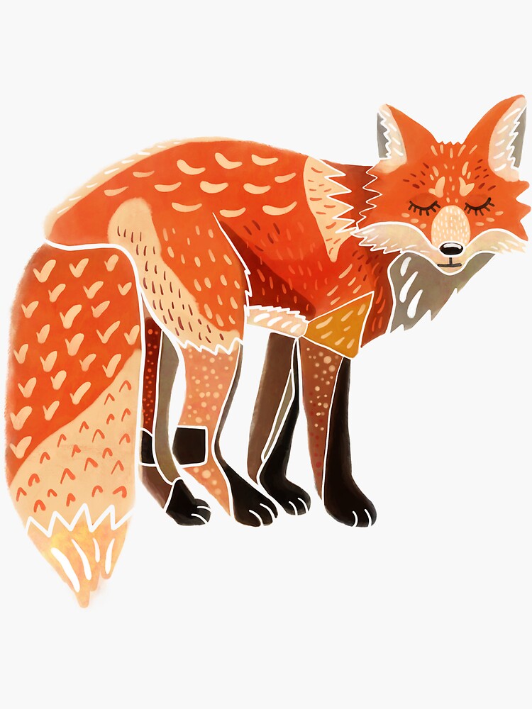 "Fox Modern Twist" Sticker by SandraArtStudio | Redbubble