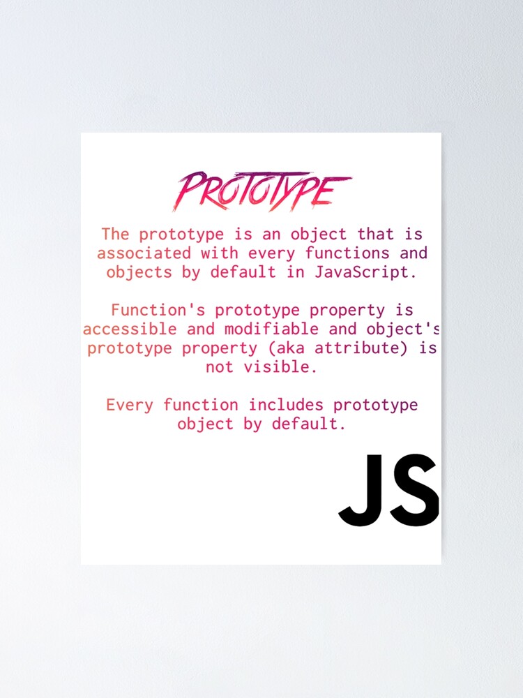 Javascript Prototype Cheatsheet Cheat Sheet Handy Poster For Sale By