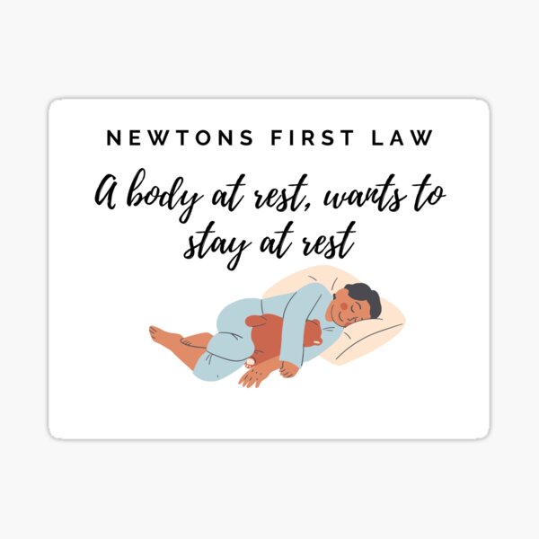 "newtons law of motion" Sticker by kanak121 | Redbubble
