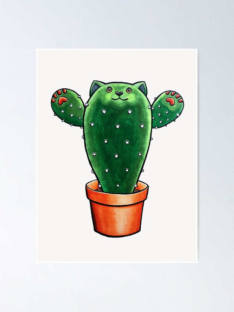 Póster «Catctus - Cactus gato» de Theysaurus | Redbubble
