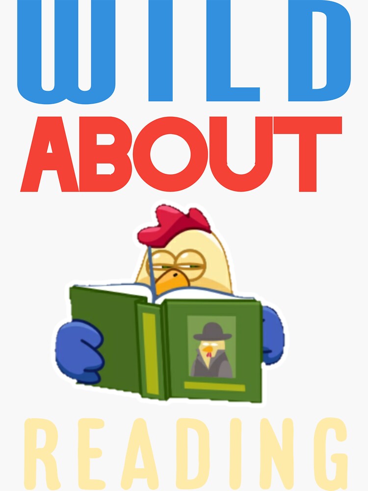 "Wild about reading." Sticker by Umiska | Redbubble