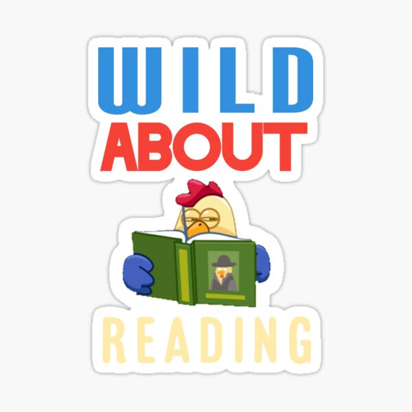 "Wild about reading." Sticker by Umiska | Redbubble