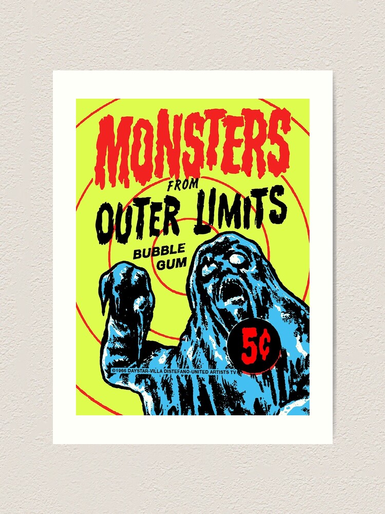 "Monsters from Outer Limits 1963 TV Show Bubble Gum Card Art" Art Print ...