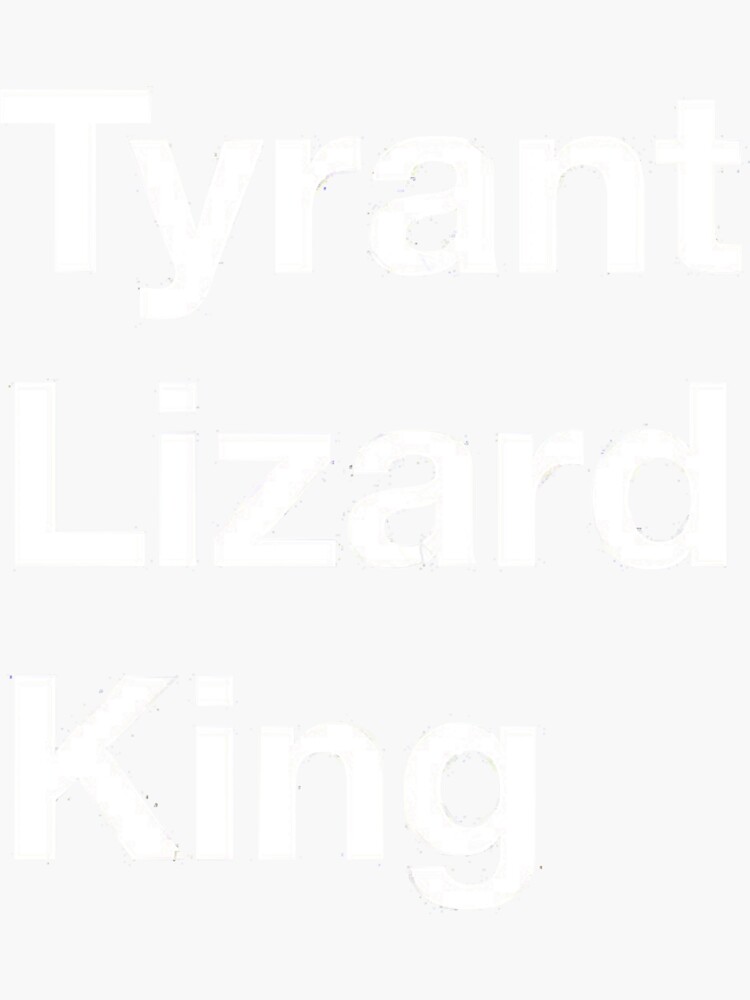 "Tyrant Lizard King in White " Sticker by JohnHoffma1052 | Redbubble