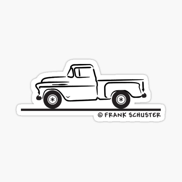 "55 56 57 chevrolet pickup truck BLK " Sticker by MatthewSpa1998 ...