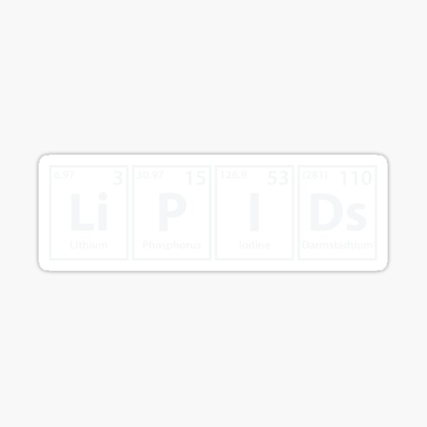 "Lipids Elements Spelling" Sticker by cerebrands | Redbubble