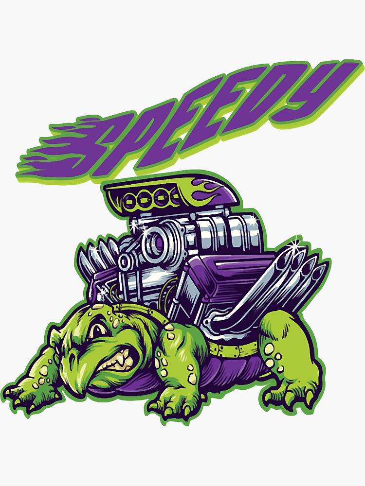 "Speedy Hot Rod Turtle " Sticker for Sale by JoseRay1719 | Redbubble