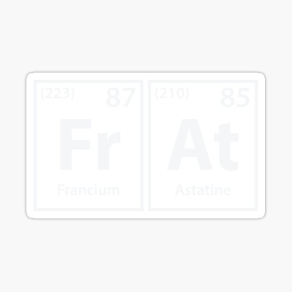 "Frat Elements Spelling" Sticker for Sale by cerebrands | Redbubble