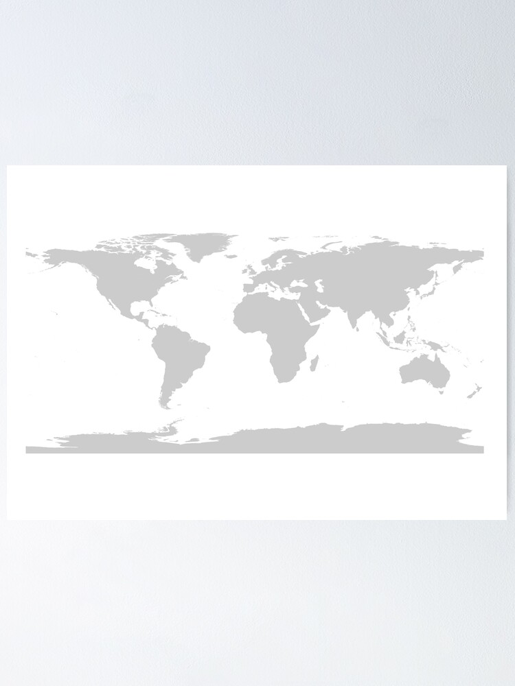 "World Map - Gray" Poster for Sale by achmadrofii | Redbubble