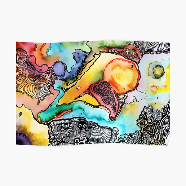 "Colorful ocean from another dimension" Poster for Sale by Bonheur-2020 ...