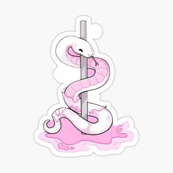 "Cute pink snake" Sticker by AngelicAcademia | Redbubble
