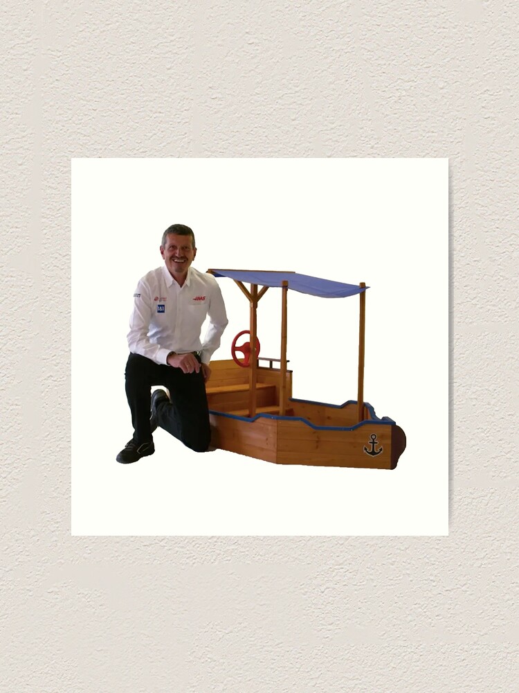 "Guenther Steiner Boat F1 meme Haas" Art Print by UrbanGalaxy- | Redbubble
