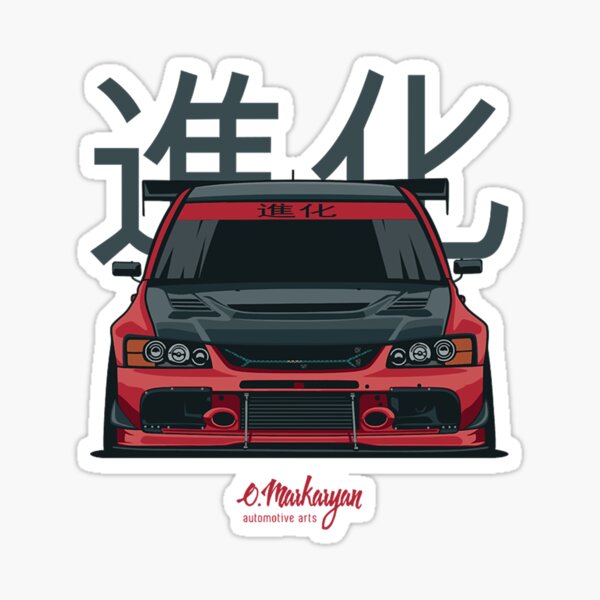 "lancer evo ix" Sticker by yavanika | Redbubble