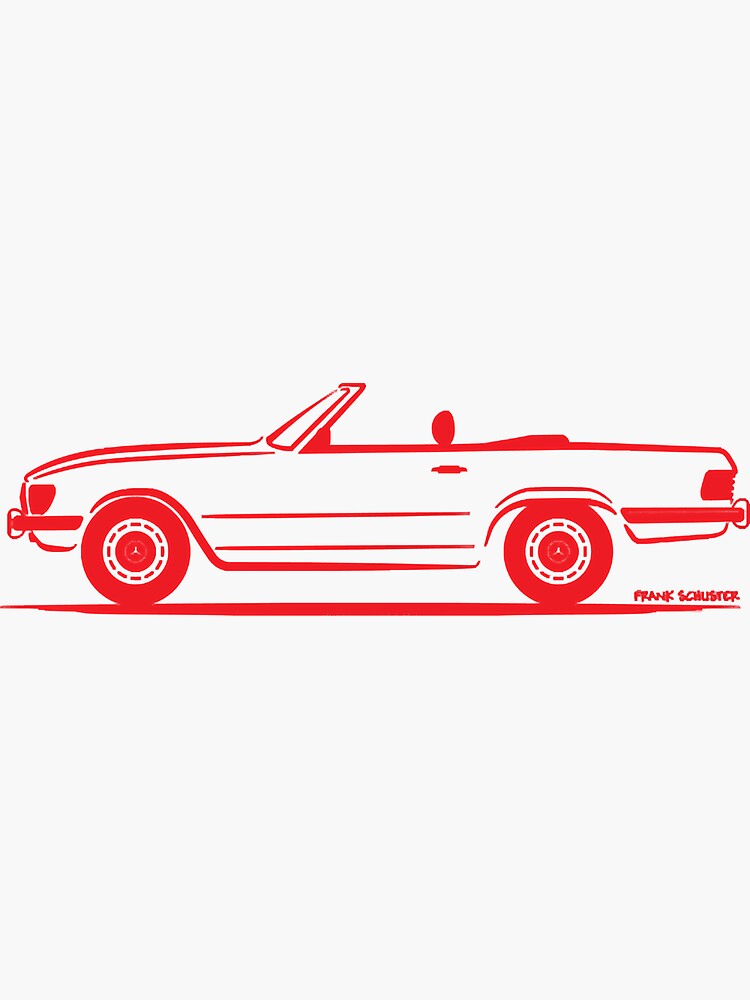 "Mercedes SL Type W107 450SL 560SL Red " Sticker for Sale by ...