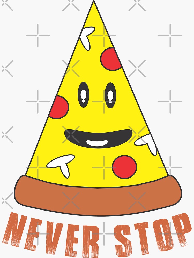 "Vintage Never Stop Pizza illustration " Sticker by X-Trends | Redbubble