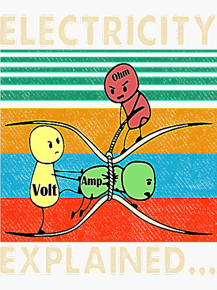 "Electricity Explained" Sticker by betzmedleyqqwhd | Redbubble