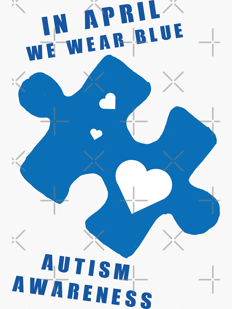 "in April we wear blue for autism awareness Month Gifts for kids, women ...